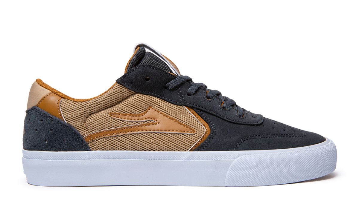 Lakai Atlantic Vulc Skate Shoes - Charcoal/Tan