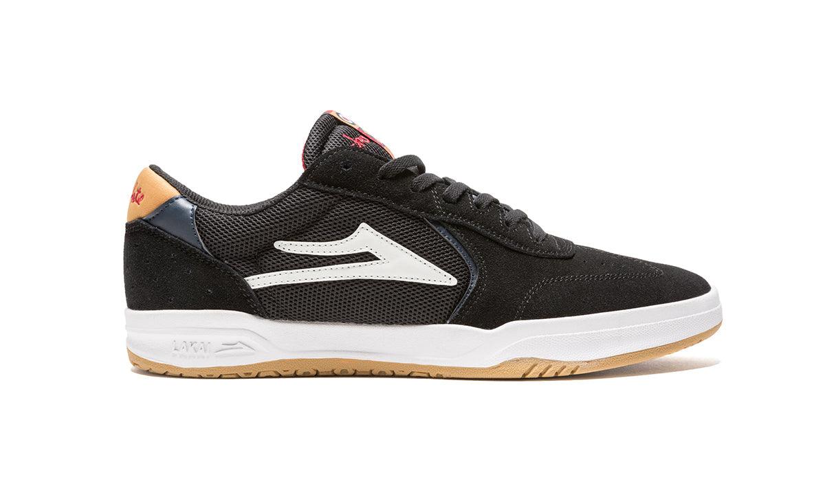 Lakai Atlantic Black Yellow Suede B Grade Skate Shoes