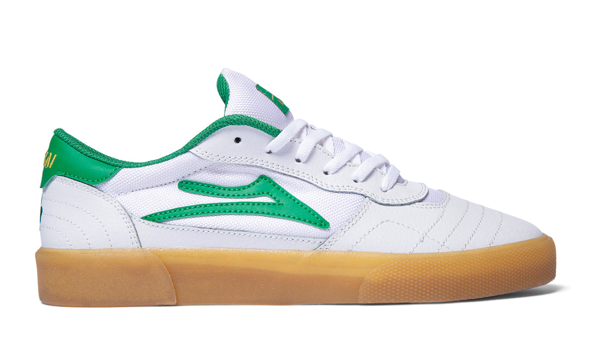 Lakai Cambridge Leather Skate Shoes - White/Green