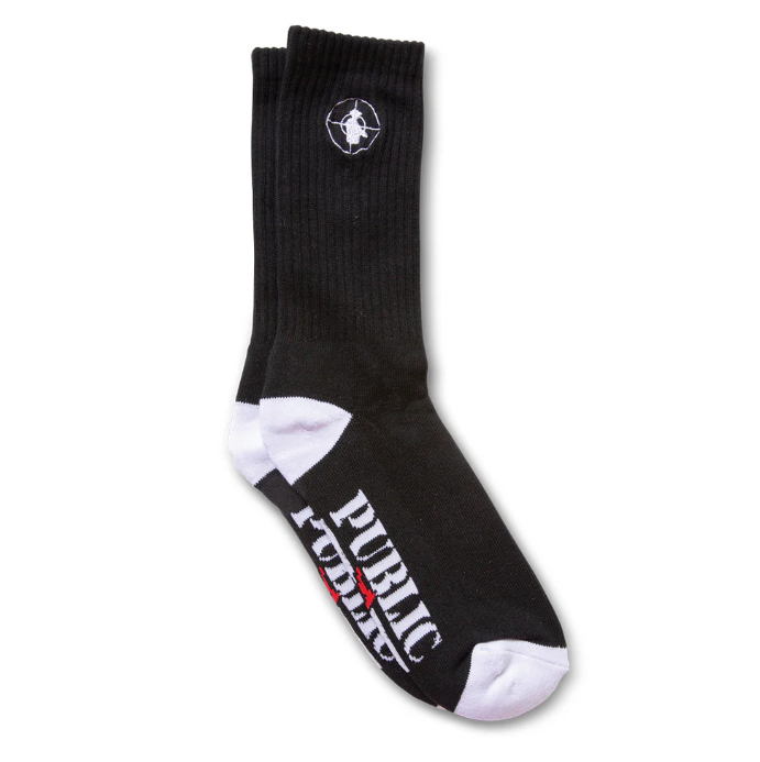 Lakai x Public Enemy Sniper Logo Socks Black/White