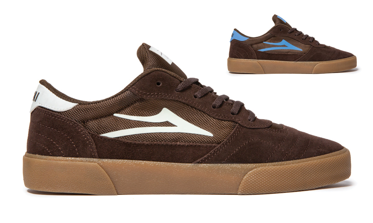 Lakai Cambridge Skate Shoes - Chocolate/Light Blue UV